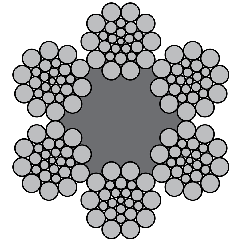9/16 inch 6x26 FC Black Wire Rope | Wesco Industries