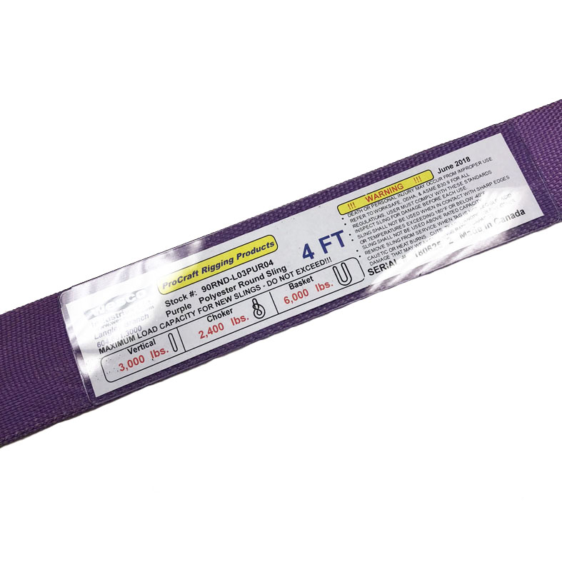 Purple ProCraft Polyester Round Sling x 4 FT | Wesco Industries