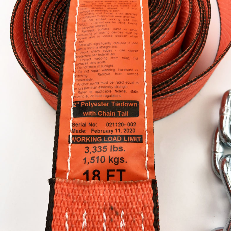 2x18FT Strap with 5/16" Chain Tail | Wesco Industries