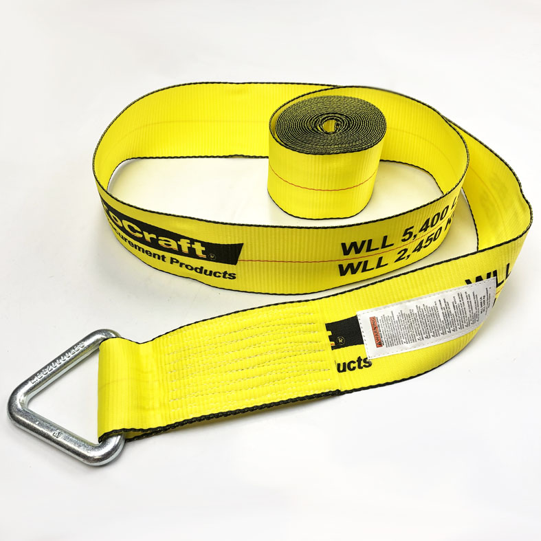 4 inch x 25 feet Polyester Winch Strap with D-Ring | Wesco Industries