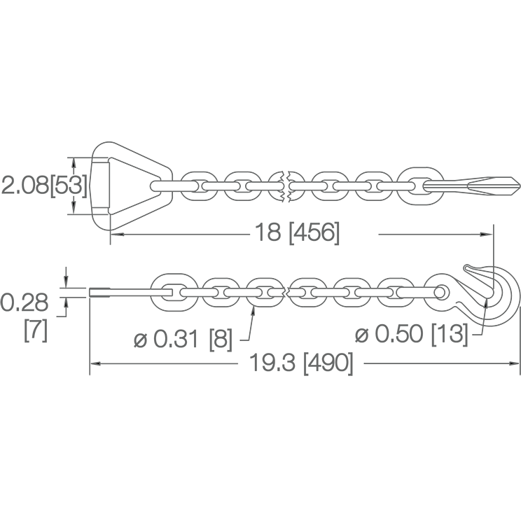 2 inch Delta Ring with Chain and Grab Hook | Wesco Industries
