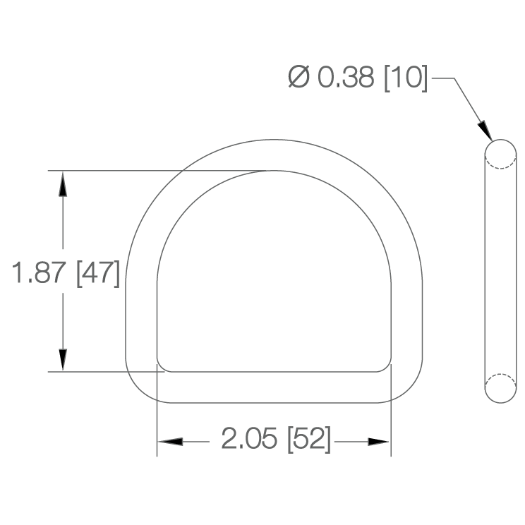 2 inch x 3/8 inch Diameter Wire Formed Welded D-Rings | Wesco Industries