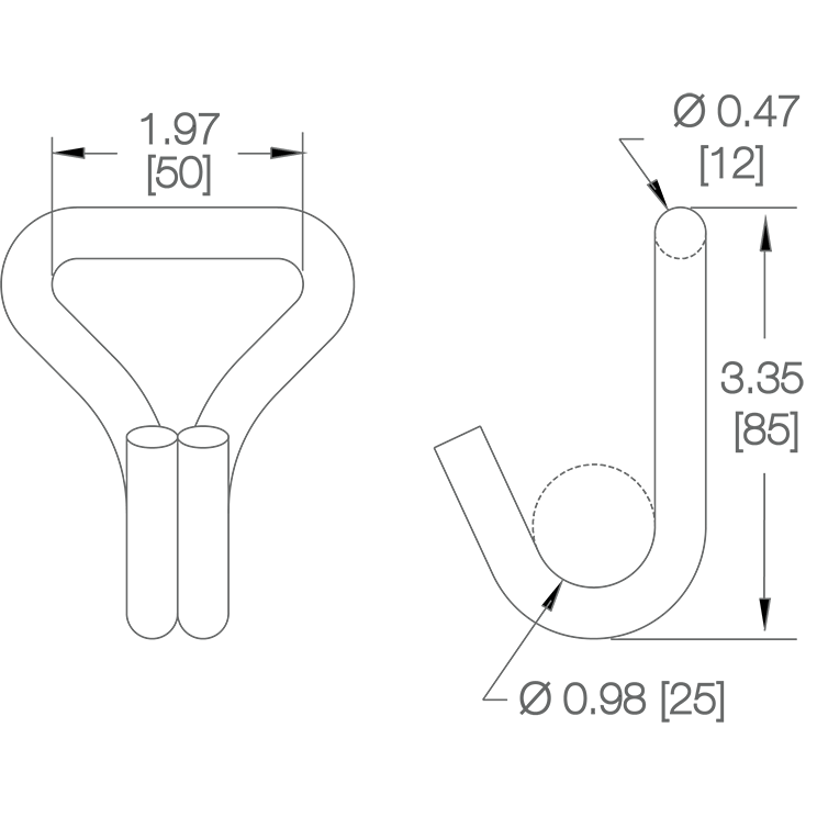 2 inch Heavy Duty Stainless Steel Tiedown Wire Hooks | Wesco Industries