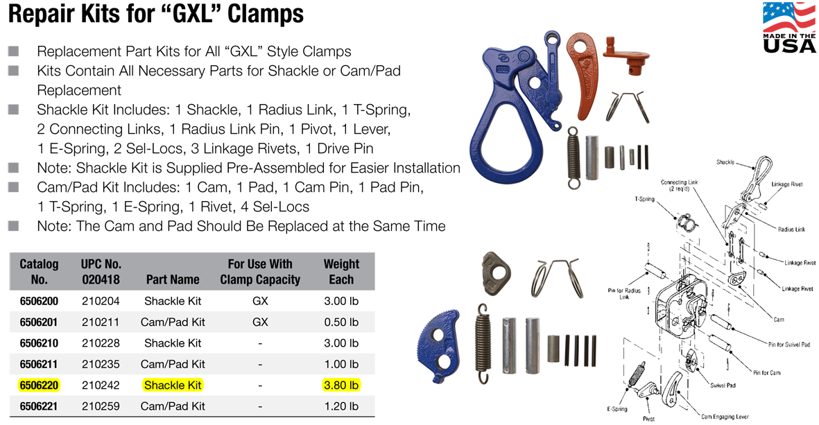 2 Ton Campbell GXL Shackle Kit | Wesco Industries