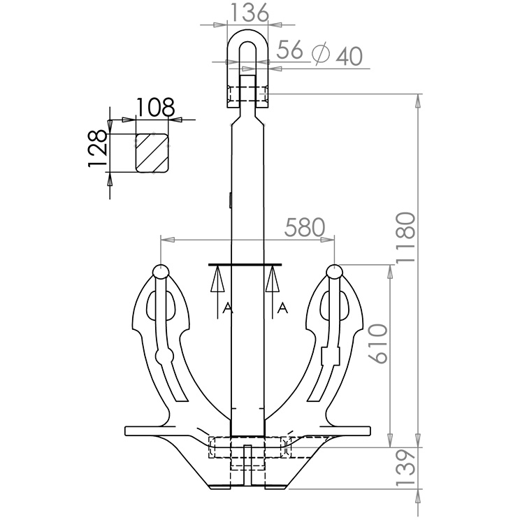 750 Pounds JIS Stockless Anchor | Wesco Industries