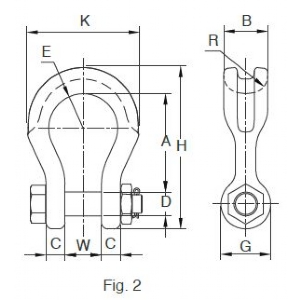 1-1/2 inch 30 tonnes Yoke Alloy Wide Body Bolt Type Shackles | Wesco ...