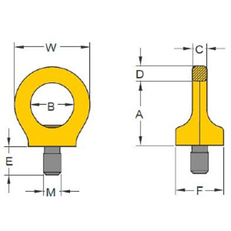 1/2 inch 0.75 tonnes Yoke Key Eye Points | Wesco Industries